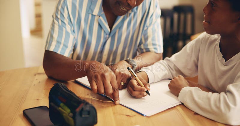 Studying, Help and Child with Dad, Hands and Support for Son, Growth ...