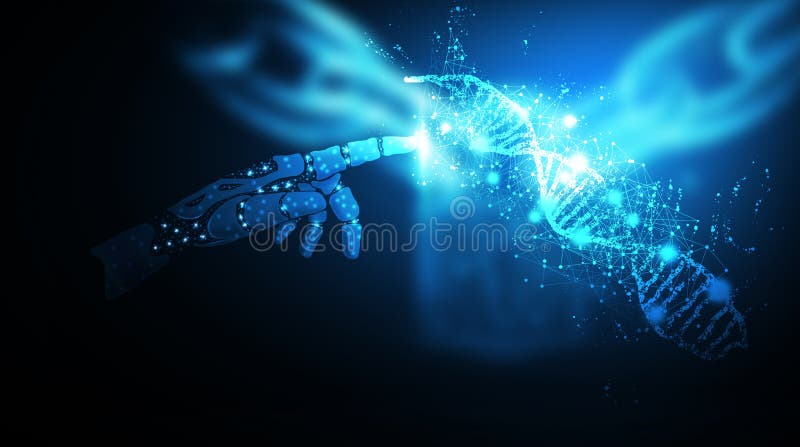 Studying Human Dna Using Artificial Intelligence Stock Image - Image of ...