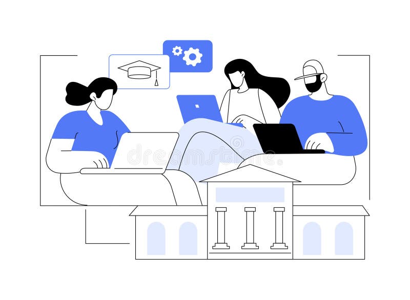 Studying Isolated Cartoon Vector Illustrations. Stock Illustration ...