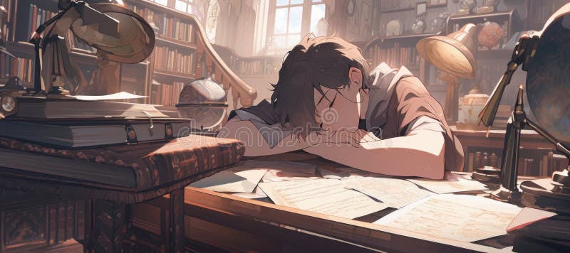 Anime Studying Wallpaper