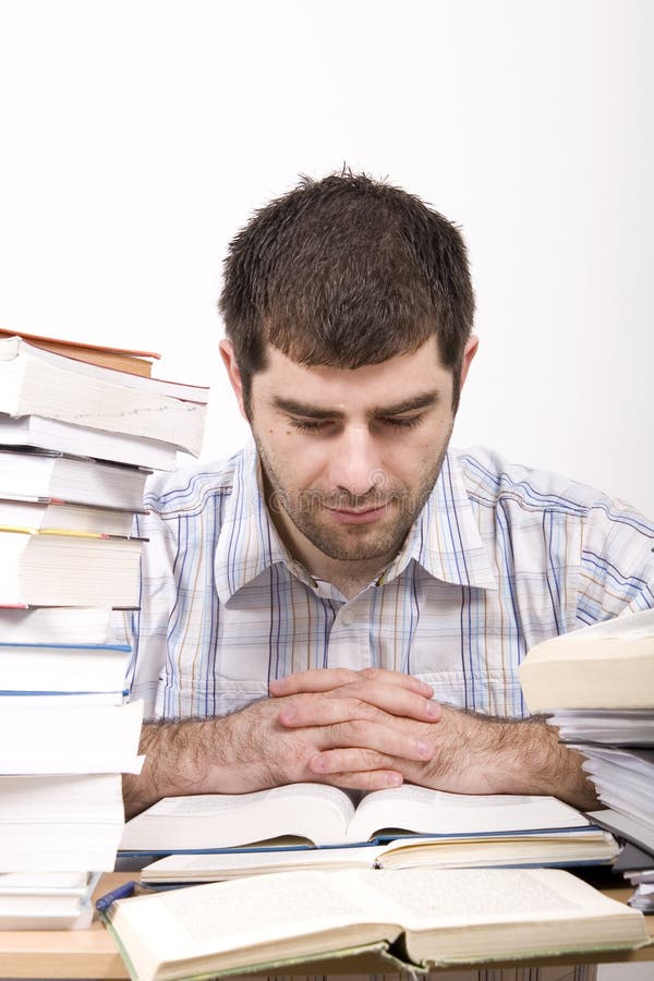 Studying man stock photo. Image of reading, people, paper - 9596770