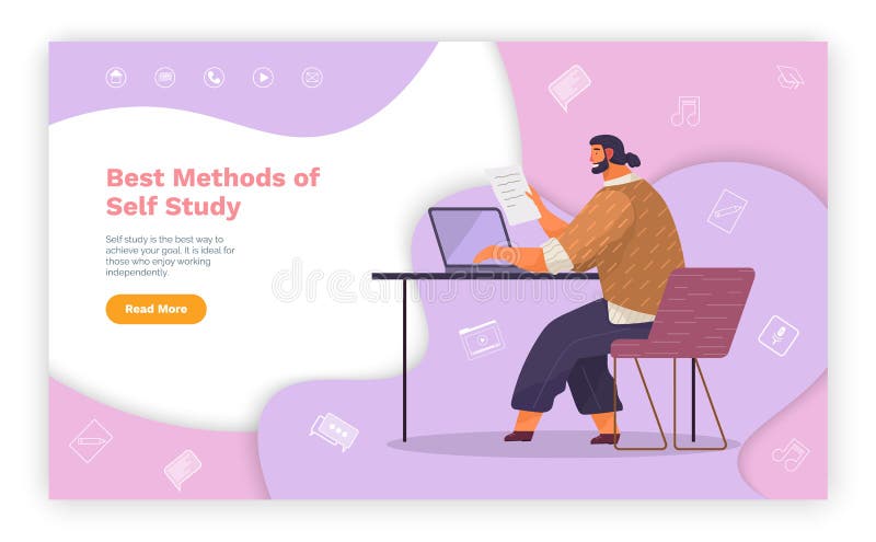 Best Methods Self Study Website with Text Sample Stock Vector ...