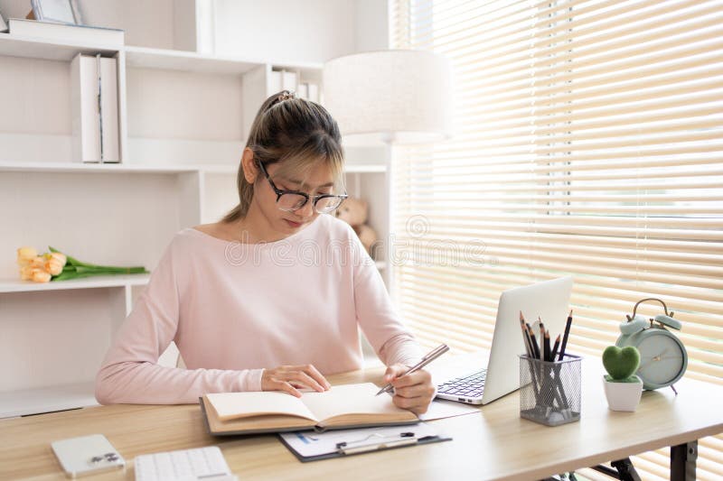 Studying Online Using a Laptop, Learn Online Stock Image - Image of ...