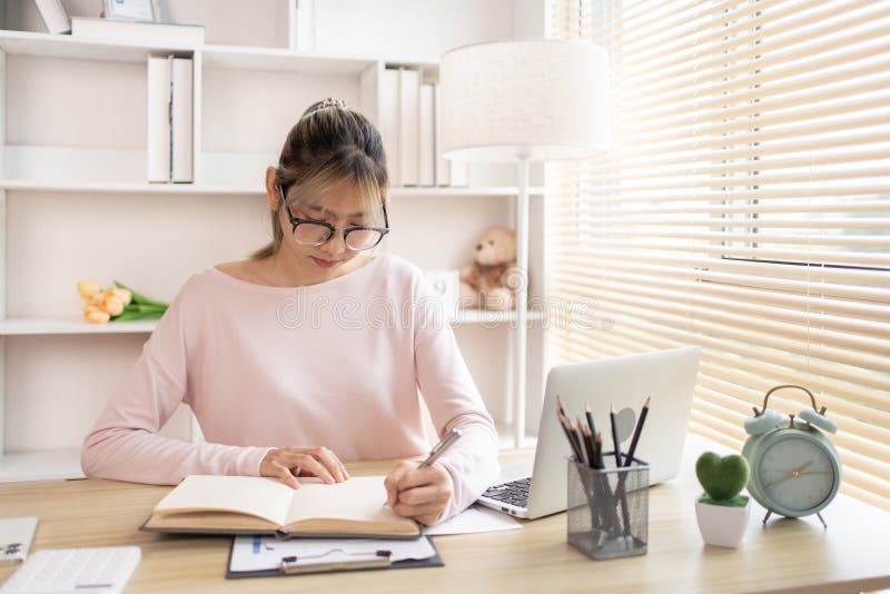 Studying Online Using a Laptop, Learn Online Stock Image - Image of ...