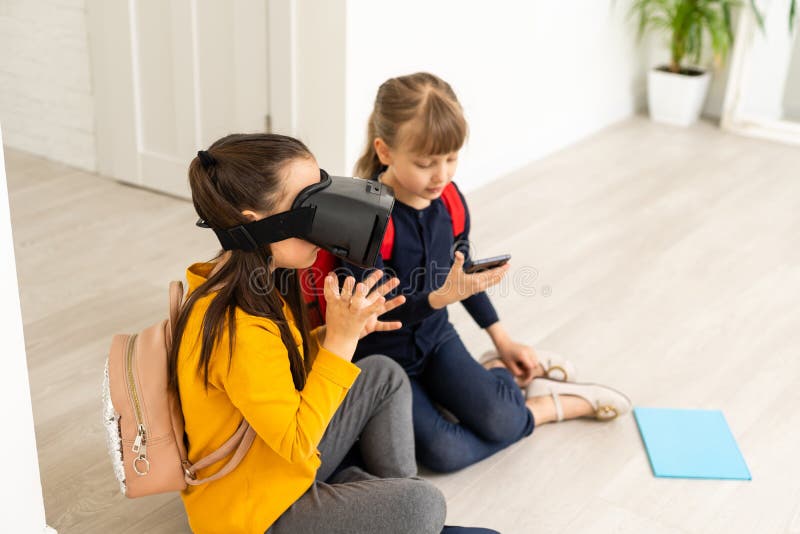 Studying in Virtual Reality. Modern Technology. Interesting Lesson ...