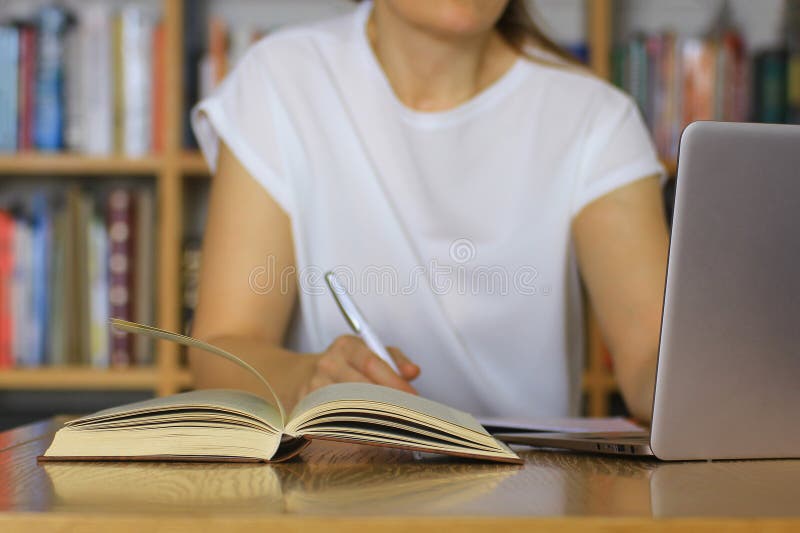 Studying, Working at Home or Library, E-learning, Web-based Learning ...