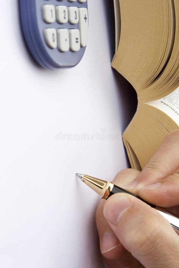 Studying / Writing / Calculating Stock Image - Image of message, book ...