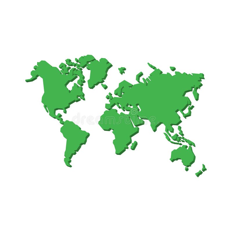 3d World Map Isolated Vector Design Stock Vector - Illustration of ...