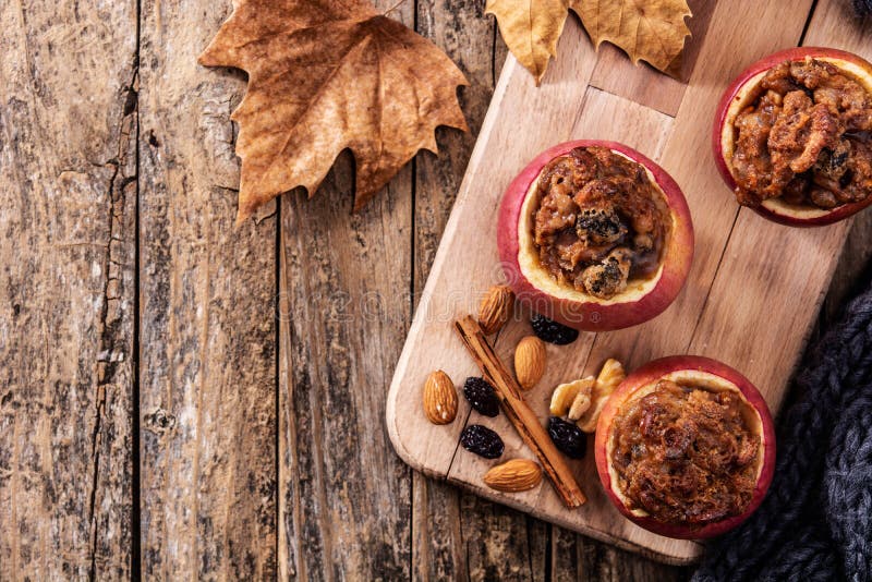 Stuffed Apples Baked with Nuts Stock Image - Image of autumn, apple ...