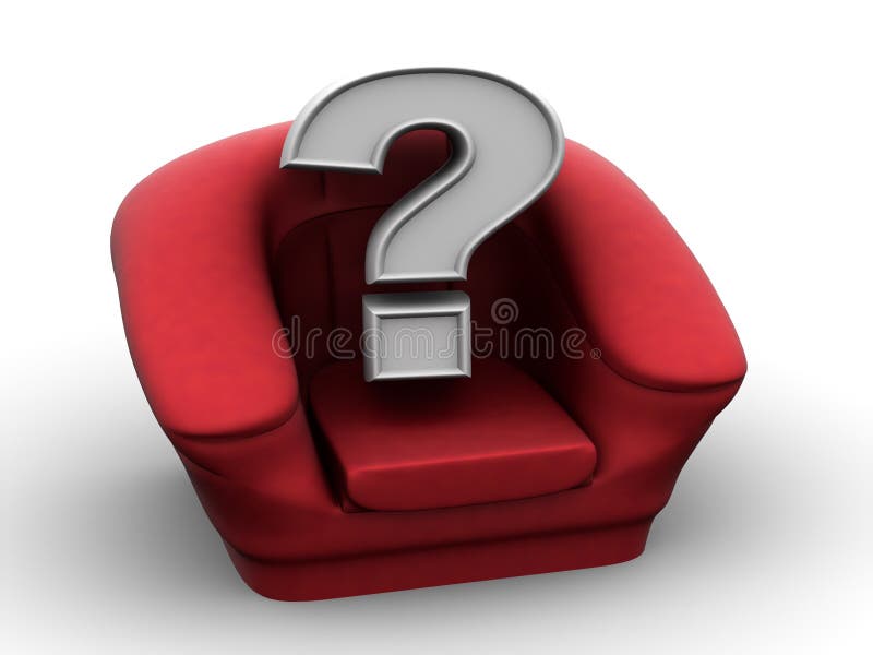 Stuffed Armchair and Question Mark Stock Illustration - Illustration of ...