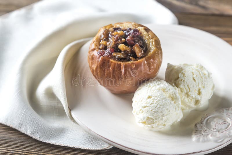 Stuffed baked apple stock image. Image of stuffed, filling - 101041751