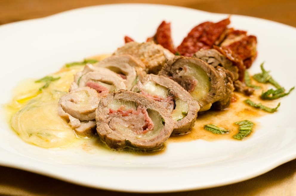 Stuffed Beef Rolls stock photo. Image of restaurant, meat - 36716176