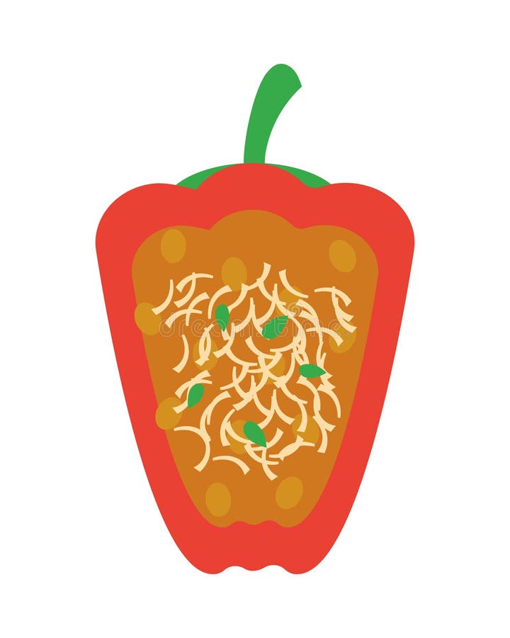 Stuffed bell pepper stock vector. Illustration of pepper - 273222219