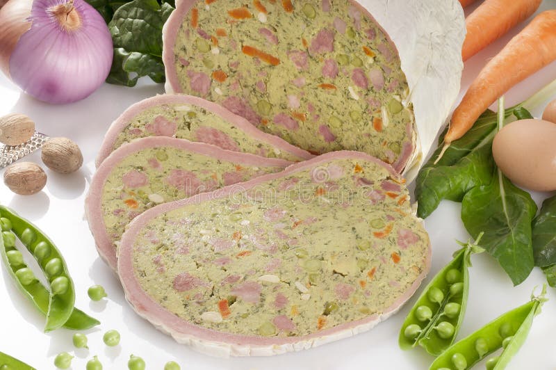 Stuffed Breast of Veal on White Stock Image - Image of ingredients ...