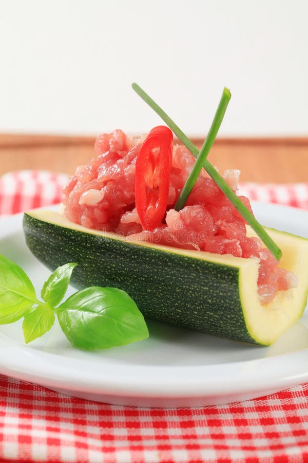 Stuffed courgette stock photo. Image of appetizer, minced - 21968282