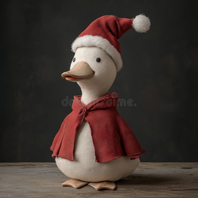 A Stuffed Duck Wearing a Red Hat and a Red Cape Stock Photo - Image of ...