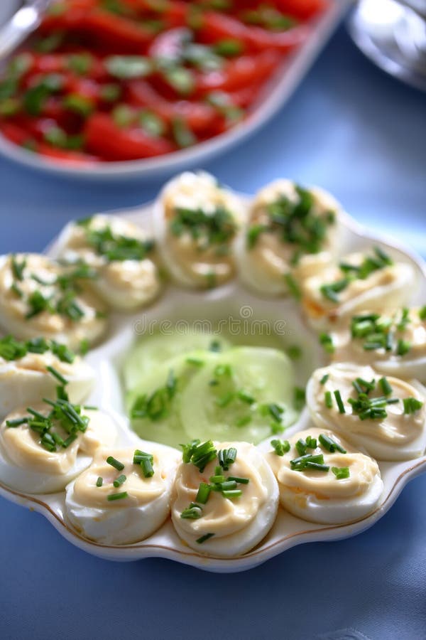 Stuffed Eggs Polish Traditional Easter Breakfast Dish Stock Photo ...