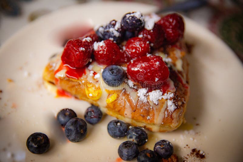 Stuffed French Toast with Berries Stock Photo - Image of breakfast ...