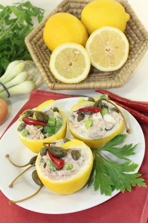 Stuffed lemons stock photo. Image of snacks, party, bouche - 33389074