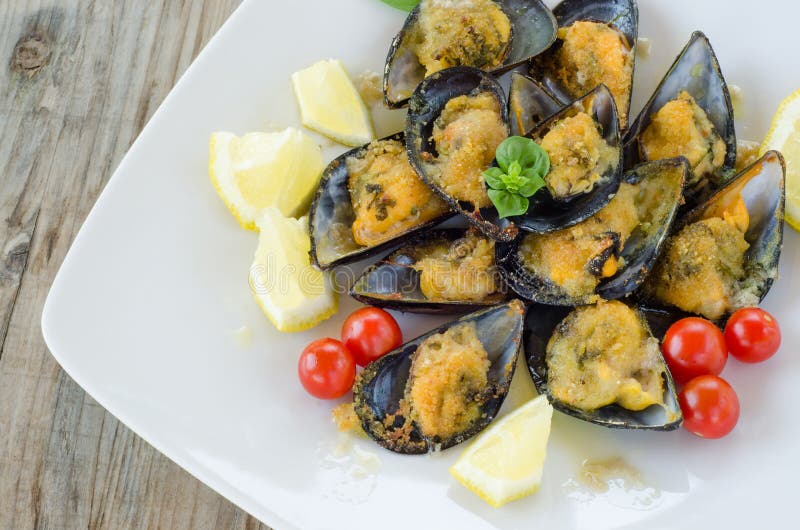 Stuffed Mussels stock image. Image of meal, cuisine, delicious - 32796747
