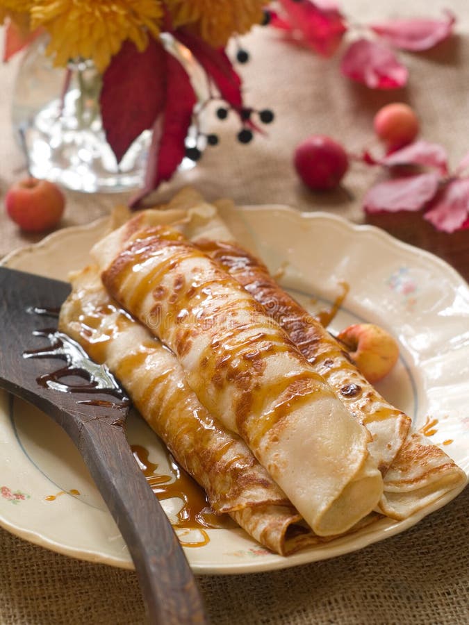 Stuffed pancakes stock image. Image of pastry, crepe - 43042905