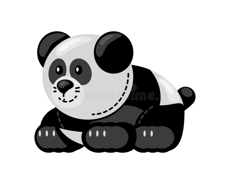 Stuffed panda toy stock vector. Illustration of baby - 347873036