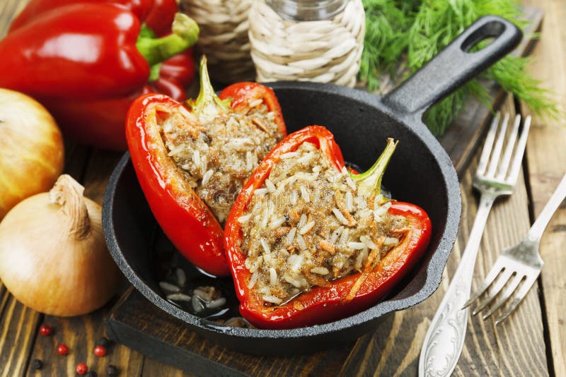 Stuffed paprika stock image. Image of bulgarian, cast - 43276809