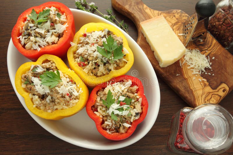 Stuffed paprika stock image. Image of capsicum, meal - 32120165