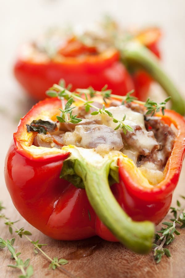 Stuffed Paprika with Meat and Vegetables Stock Photo - Image of fresh ...
