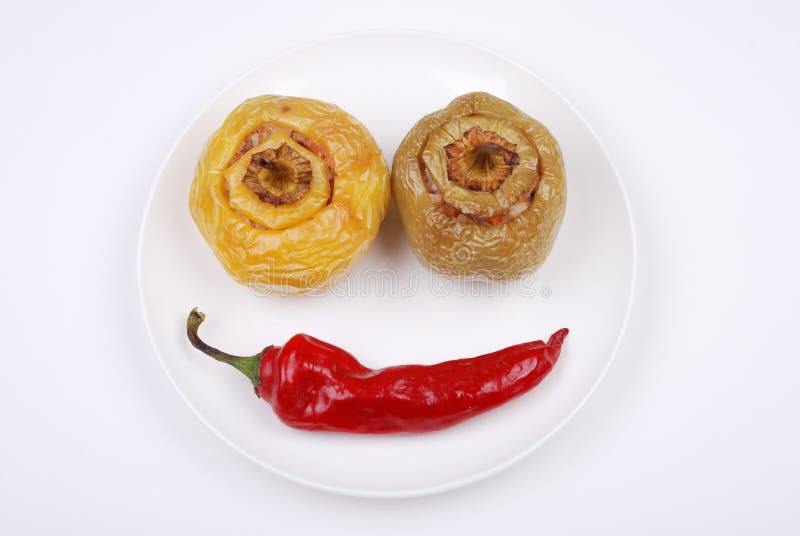 Stuffed Paprika and Red Pepper Smiling Stock Photo - Image of kitchen ...