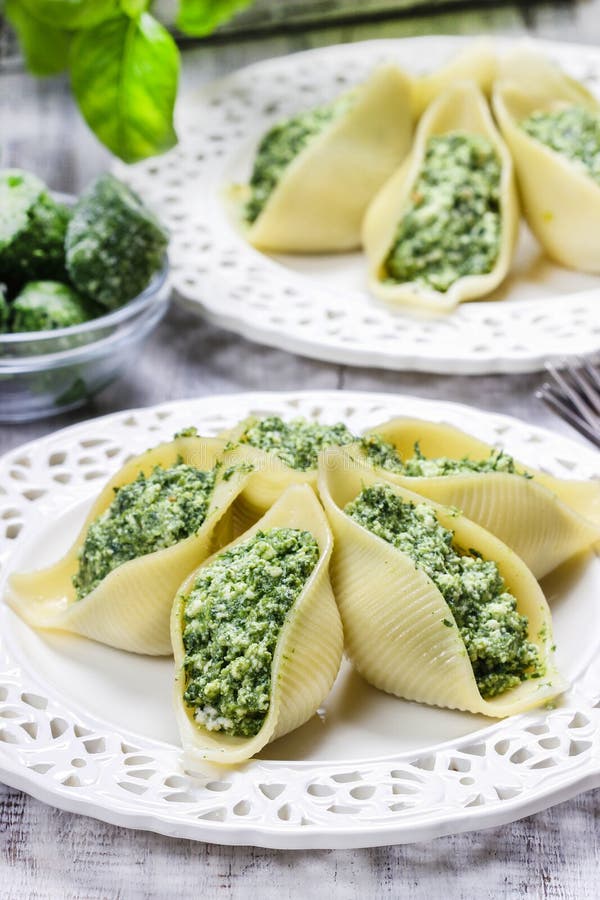 Stuffed pasta shells stock photo. Image of menu, macaroni - 38454374