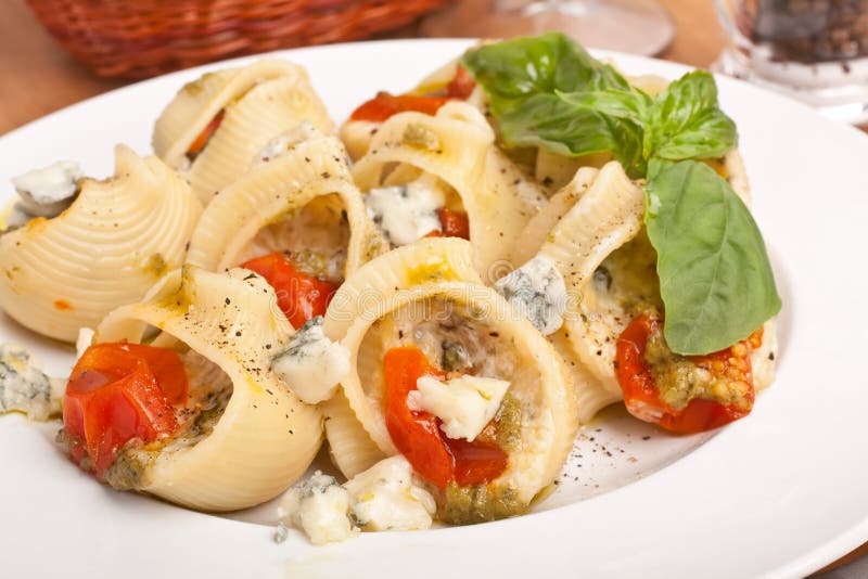 Stuffed Pesto Pasta Shells stock image. Image of healthy - 40858717