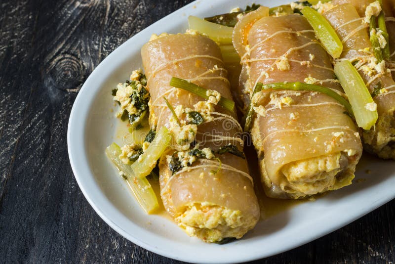 Stuffed Pork Rind. Dish of the Ancient Peasant Tradition Stock Photo ...