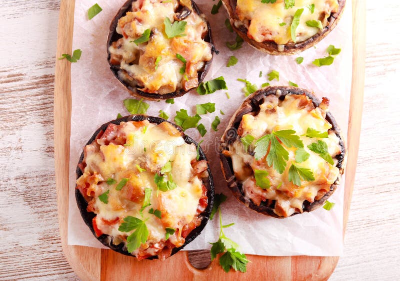 Stuffed Portobello Mushroom Cups Stock Image - Image of brunch, stuffed ...