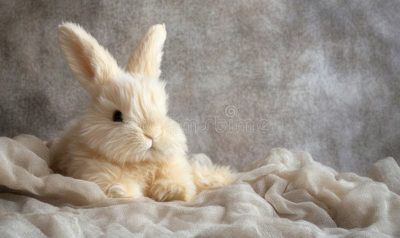 A Stuffed Rabbit is Laying on a Blanket Stock Photo - Image of inviting ...