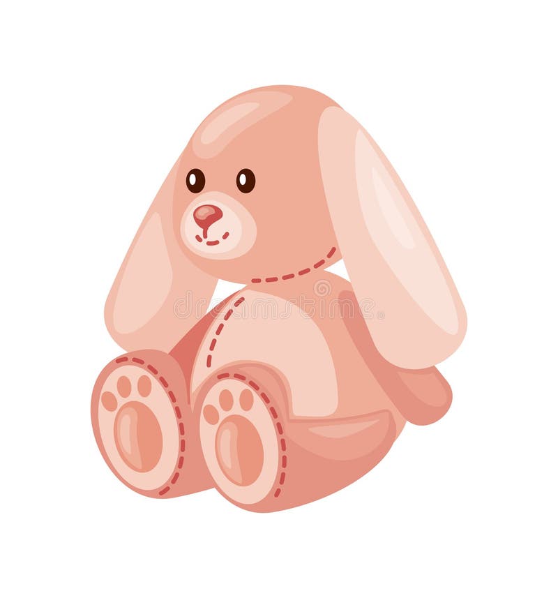 Stuffed rabbit toy stock vector. Illustration of fluffy - 347873074