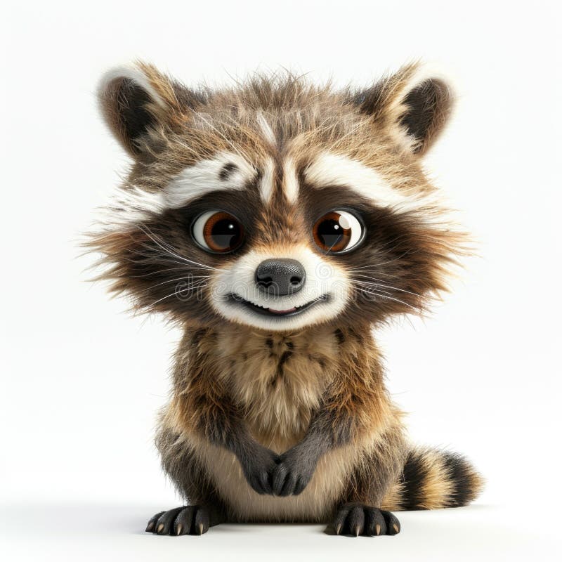 A Stuffed Raccoon Sitting on a White Surface Stock Photo - Image of ...