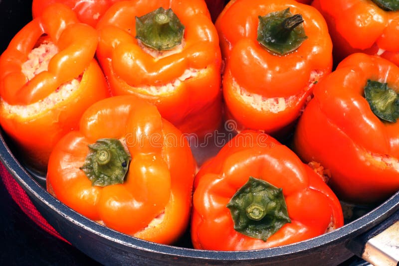 Stuffed red pepper stock image. Image of health, capsicum - 12765265