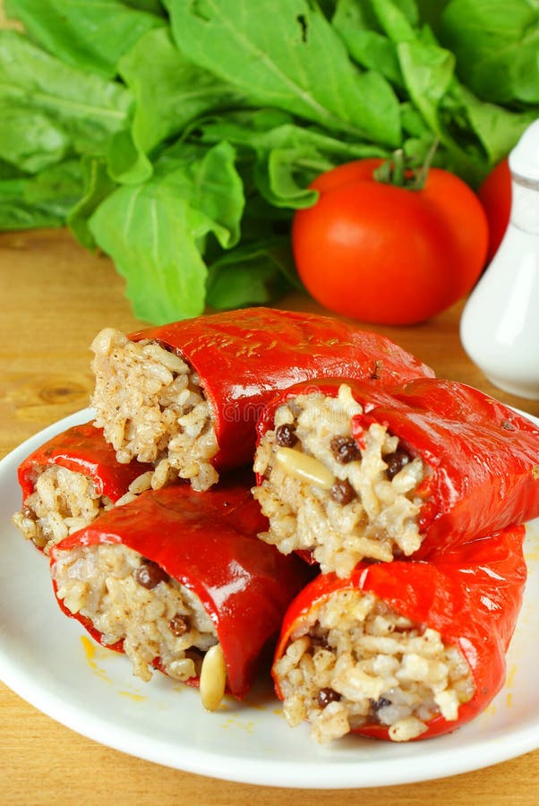 Stuffed red pepper stock photo. Image of food, turkish - 14138900