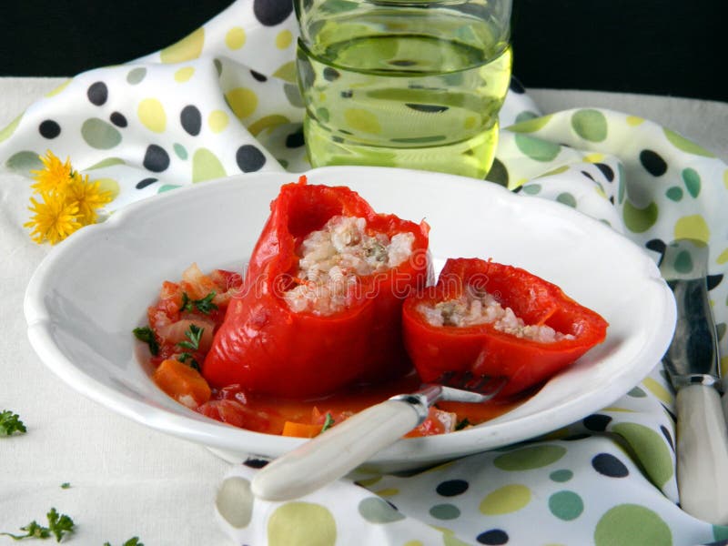 Stuffed red pepper stock image. Image of pepper, delicious - 27035031