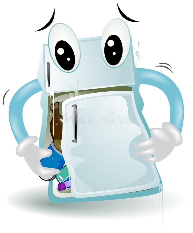 Cartoon Refrigerator with an Idea Stock Vector - Illustration of ...