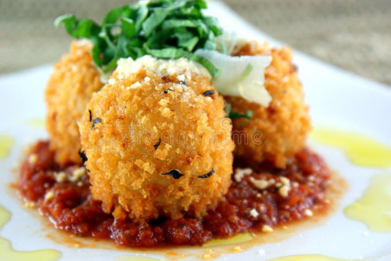 Stuffed Risotto Balls stock image. Image of refreshing - 26695579