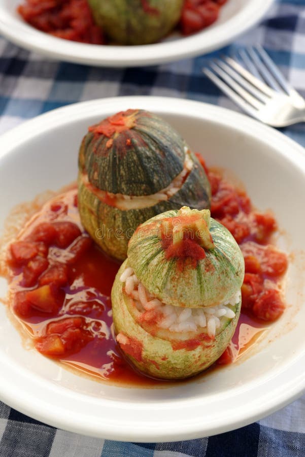 Stuffed Round Summer Squash Stock Photo - Image of copy, baked: 103681830