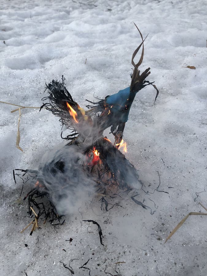 Straw Stuffed in the Park in Winter Stock Photo - Image of stuffed ...