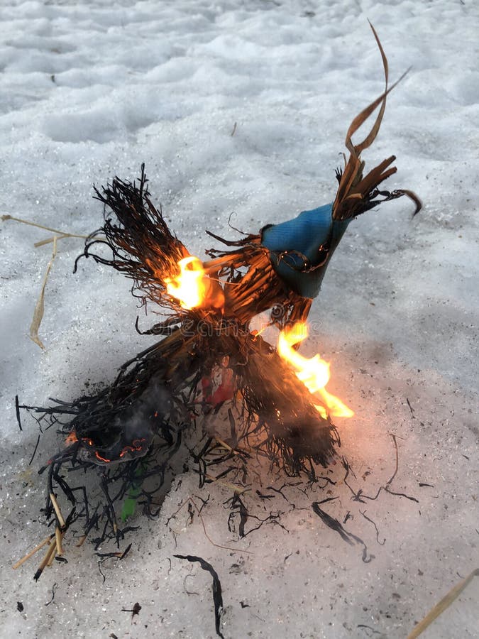 Straw Stuffed in the Park in Winter Stock Photo - Image of stuffed ...
