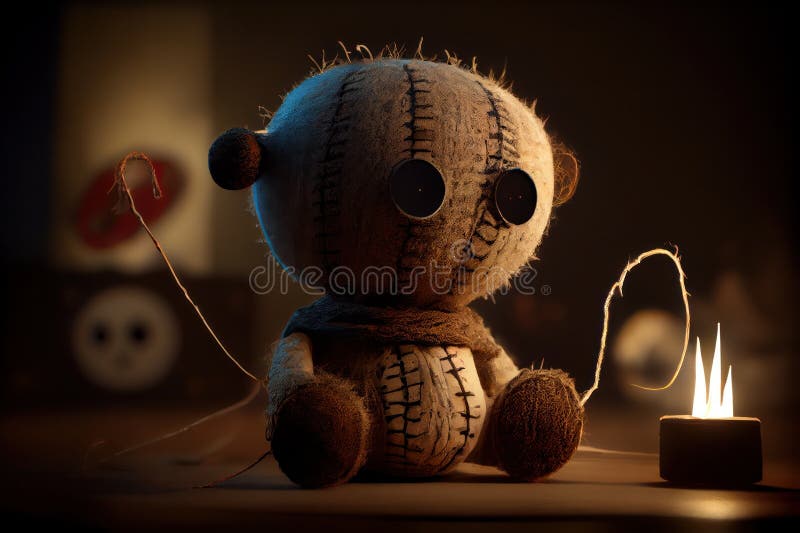 Stuffed Textile Voodoo Doll on a Table. Generative AI Stock ...