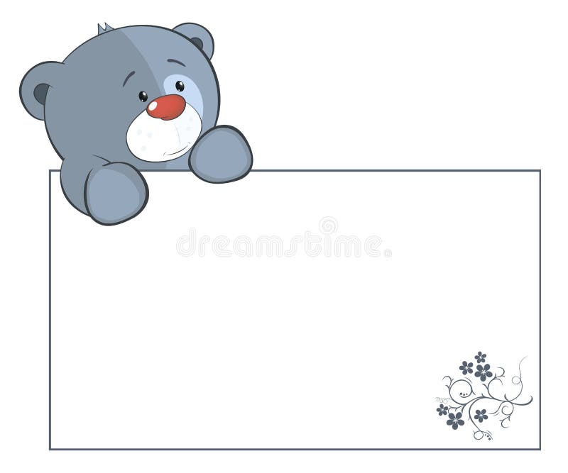 A Stuffed Toy Bear Cub with a Empty Blank Cartoon Stock Vector ...