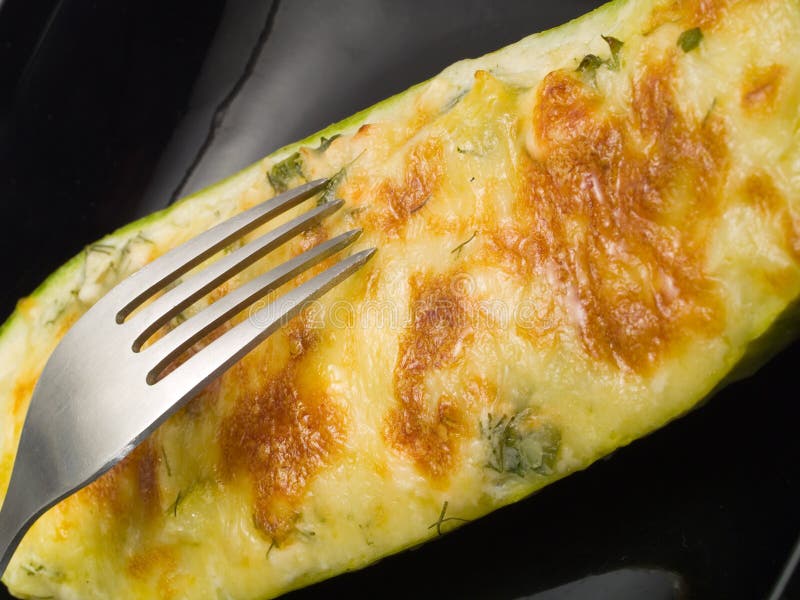 Stuffed Zucchini with Cheese Stock Photo - Image of stuffed, vegetable ...