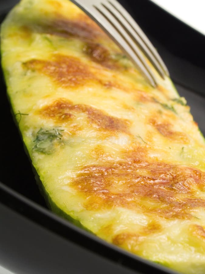 Stuffed Zucchini with Cheese Stock Photo - Image of zucchini, baked ...