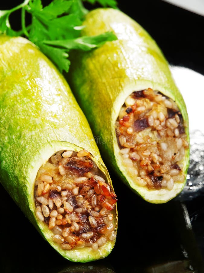 Stuffed zucchini stock image. Image of meal, drink, stilllife - 49331945